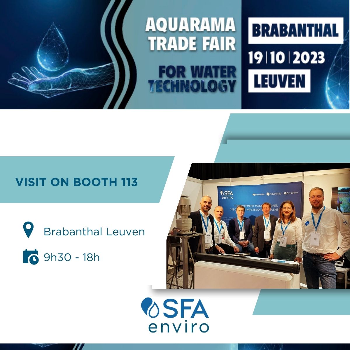 Rendez-vous sur Aquarama à Louvain le 19 Octobre 2023 | SFA enviro
