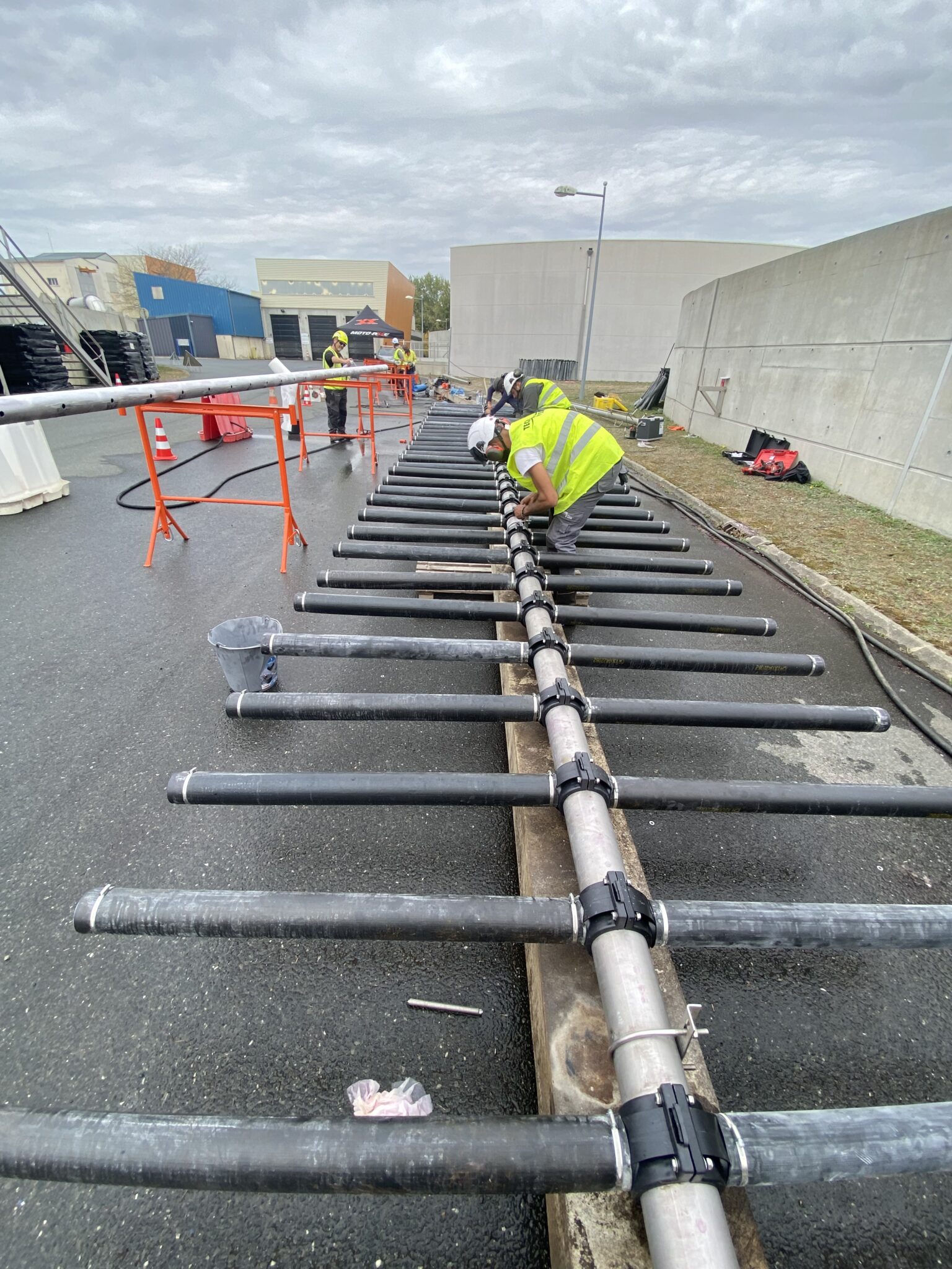 1664 Europelec Aquatube fine bubble diffusers installed in the ...